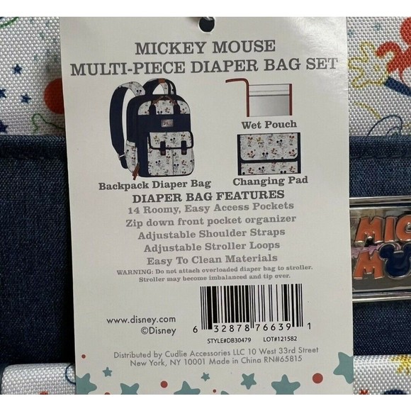 Disney | Accessories | New Disney Baby Kids Mickey Mouse Diaper Bag ...